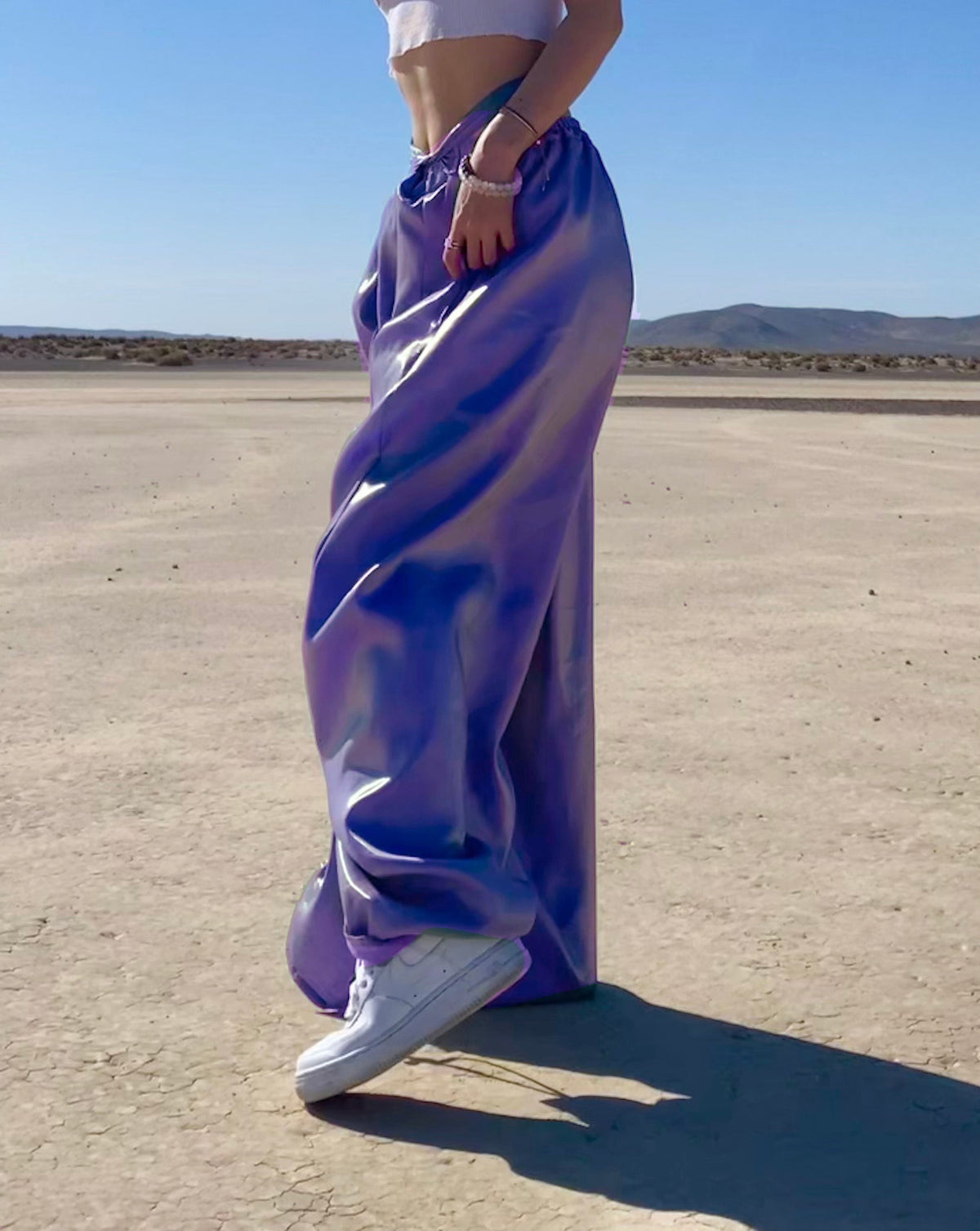 Armore ~ iridescent lilac (curtain pants) - esqape