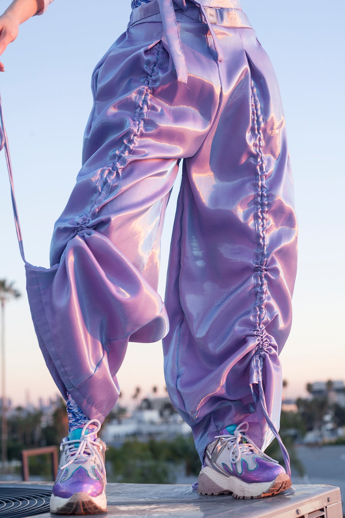 Armore ~ iridescent lilac (curtain pants) - esqape